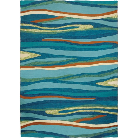 Ocean Waves Area Rug in Blue (5 ft. L x 3 ft. W (8 lbs.)) - Walmart.com