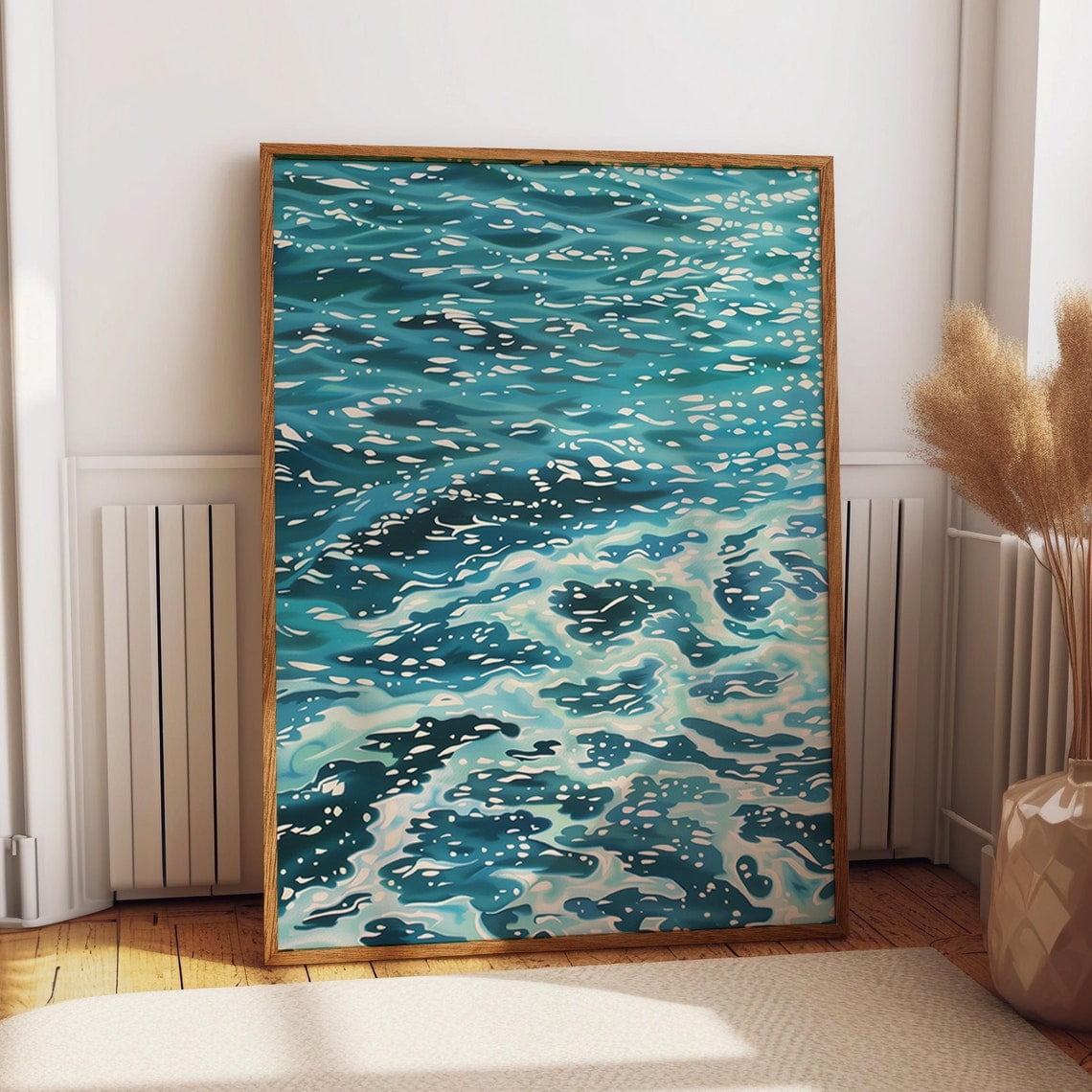 Ocean Waves Art Poster - Blue Water Beach House - Sea Coastal Wall Art ...