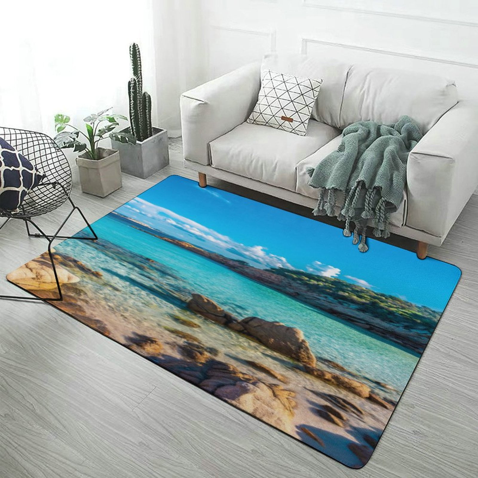 Ocean Waves Beach Blue Sea Carpet for Home Decoration Rugs for Bedroom ...