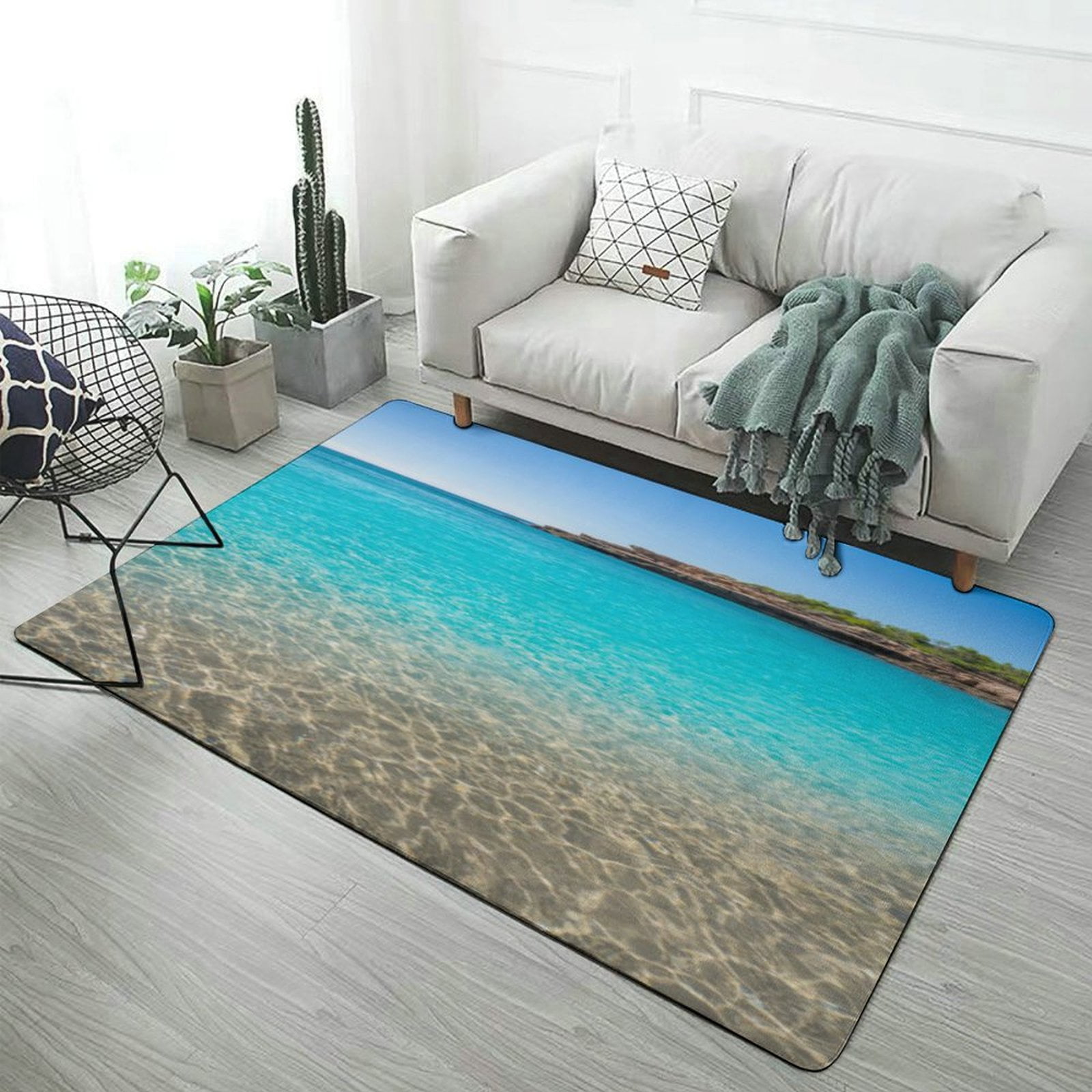 Ocean Waves Beach Blue Sea Carpet for Home Decoration Rugs for Bedroom ...