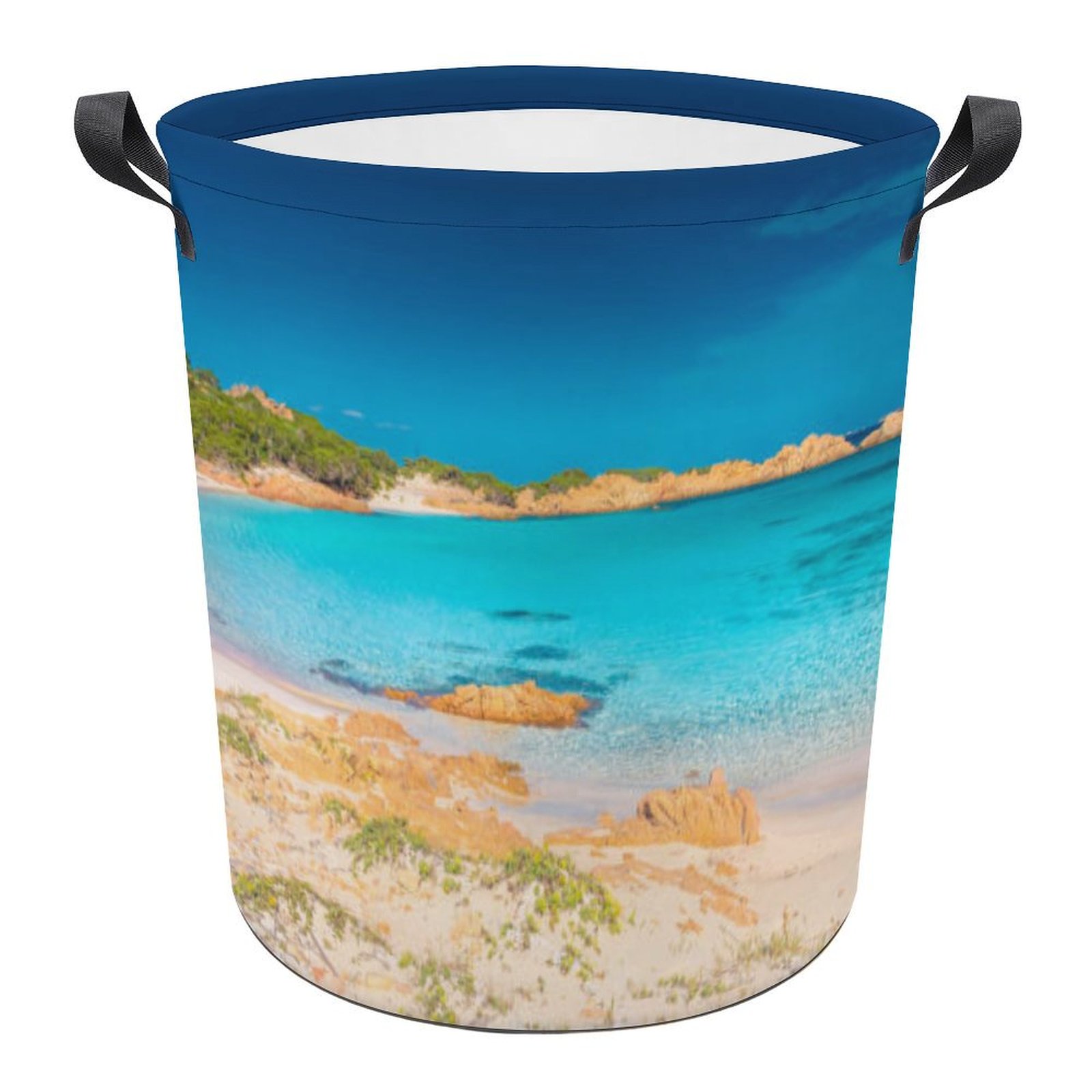Ocean Waves Beach Blue Sea Print Foldable Laundry Basket for Clothes ...