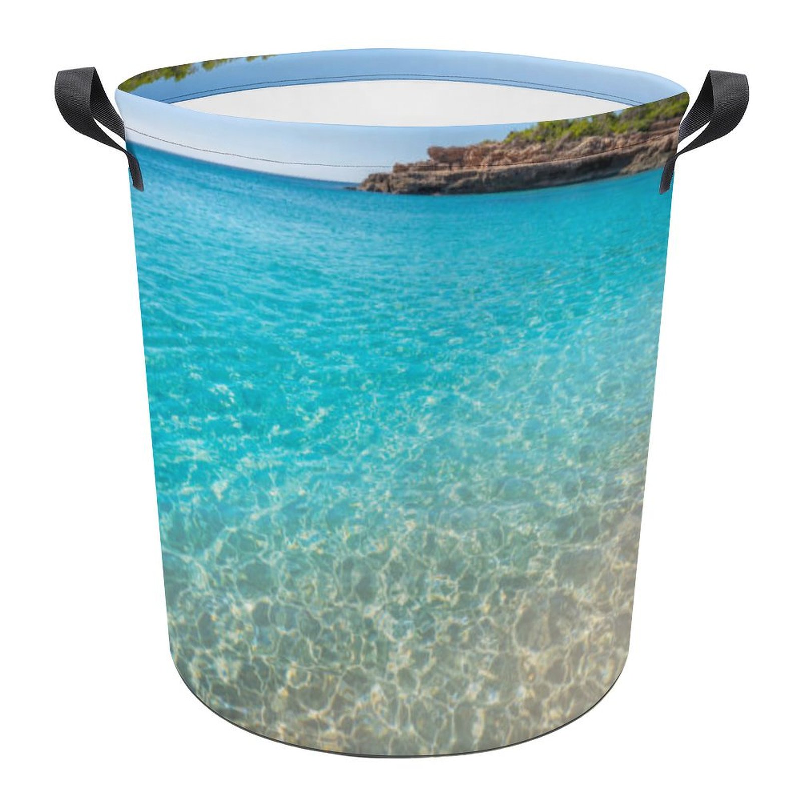 Ocean Waves Beach Blue Sea Print Foldable Laundry Basket for Clothes ...