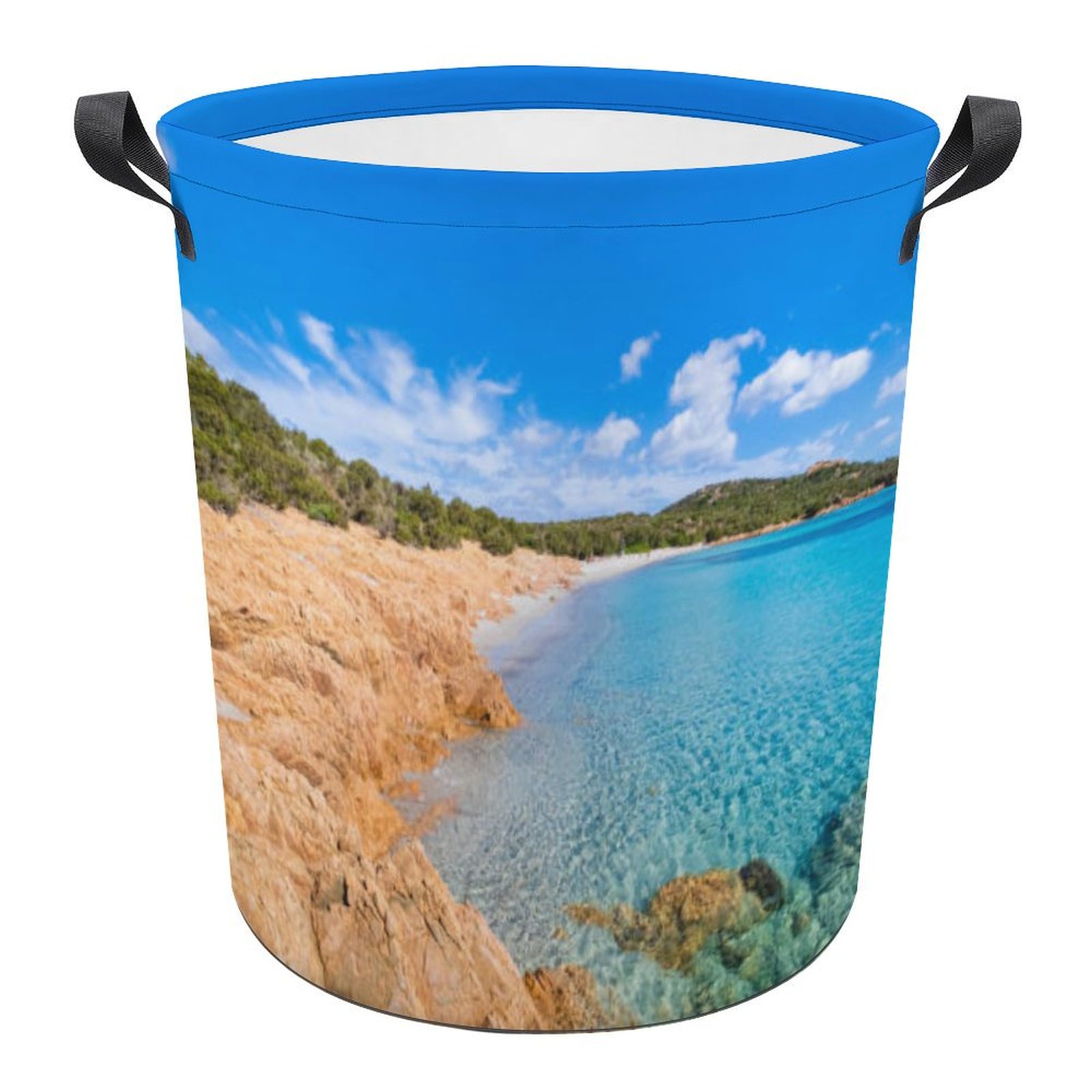 Ocean Waves Beach Blue Sea Print Foldable Laundry Basket for Clothes ...
