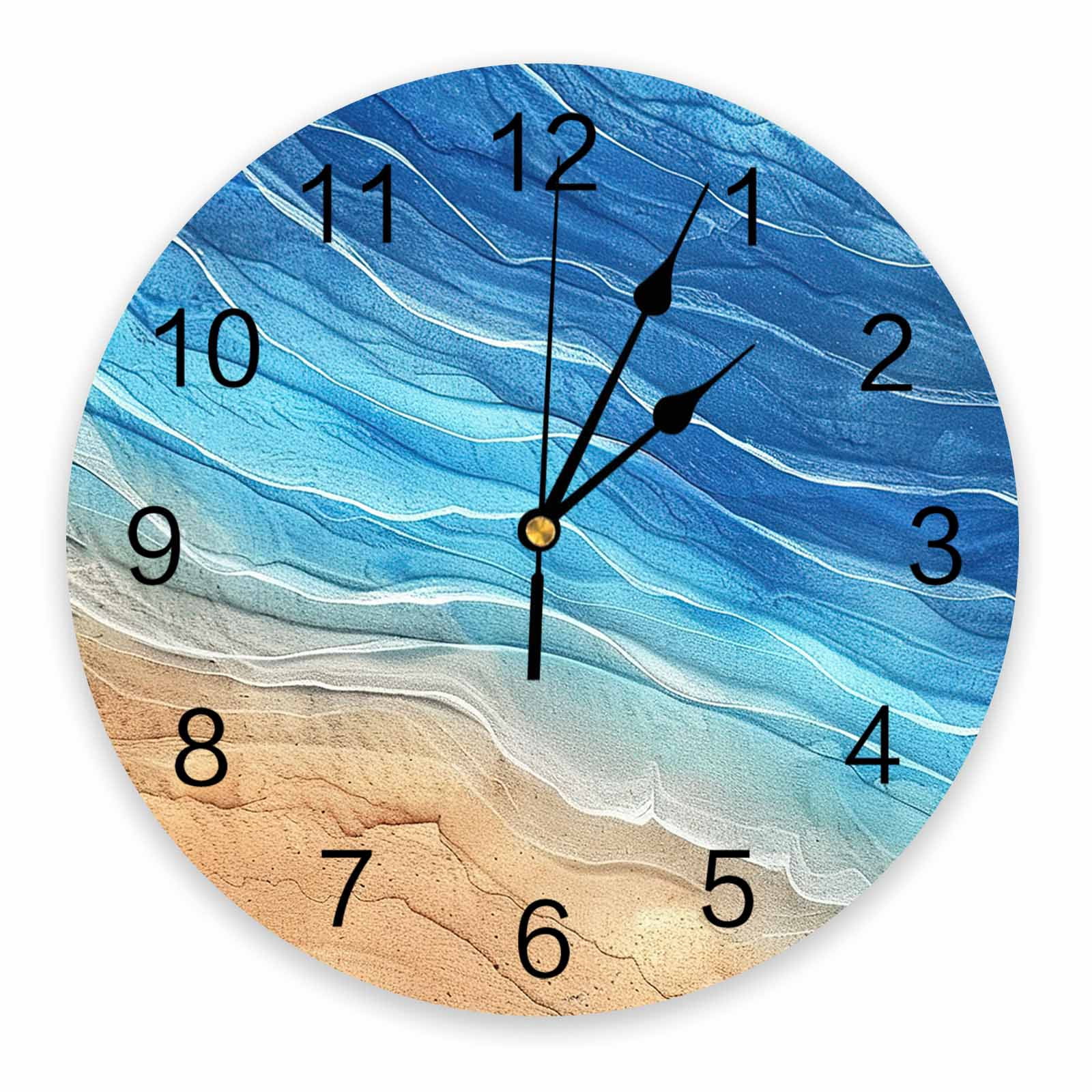 Ocean Waves Beach Gradient PVC Wall Clock Bedroom ration Wall Clock ...