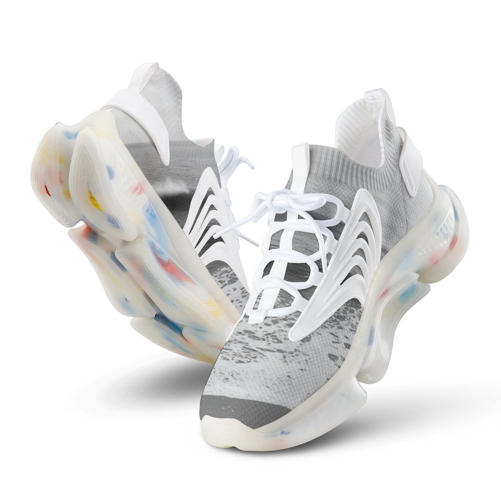 Ocean Waves Black White Art Walking Shoes for Men Woman Lightweight ...