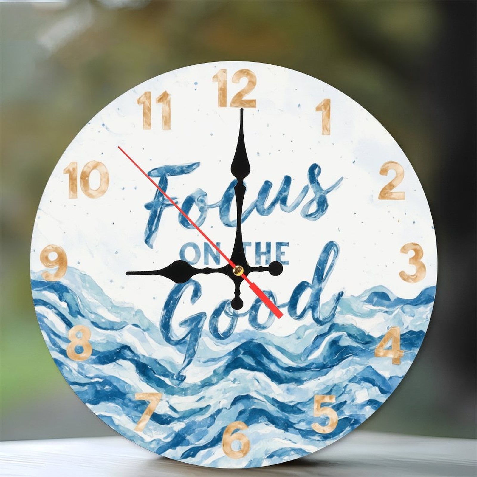 Ocean Waves Focus On The Good Wall Clock Home Decor 10-Inch Silent ...