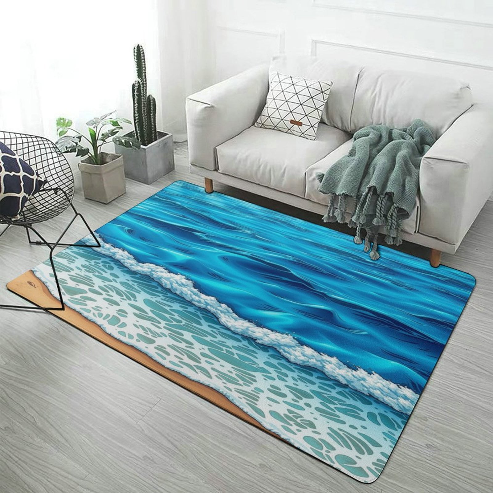 Ocean Waves Gradual Waves Carpet Large Size Living Room American Style ...