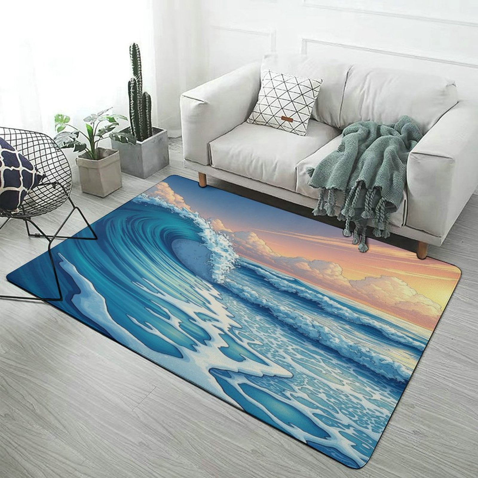 Ocean Waves Gradual Waves Light Luxury Home Carpets Living Room Ration ...
