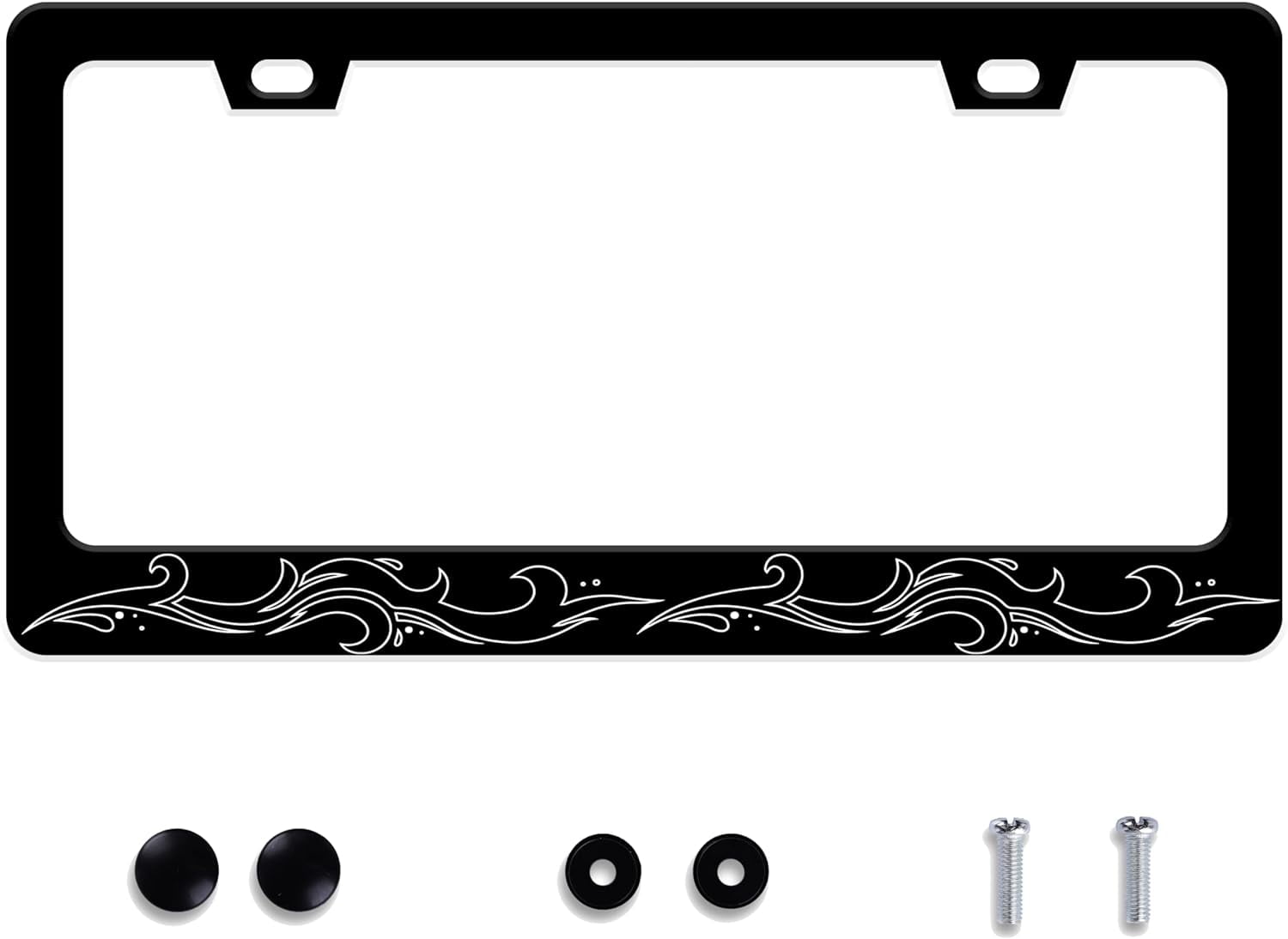 Ocean Waves License Plate Frame Black Sea Wave Stainless Steel License ...