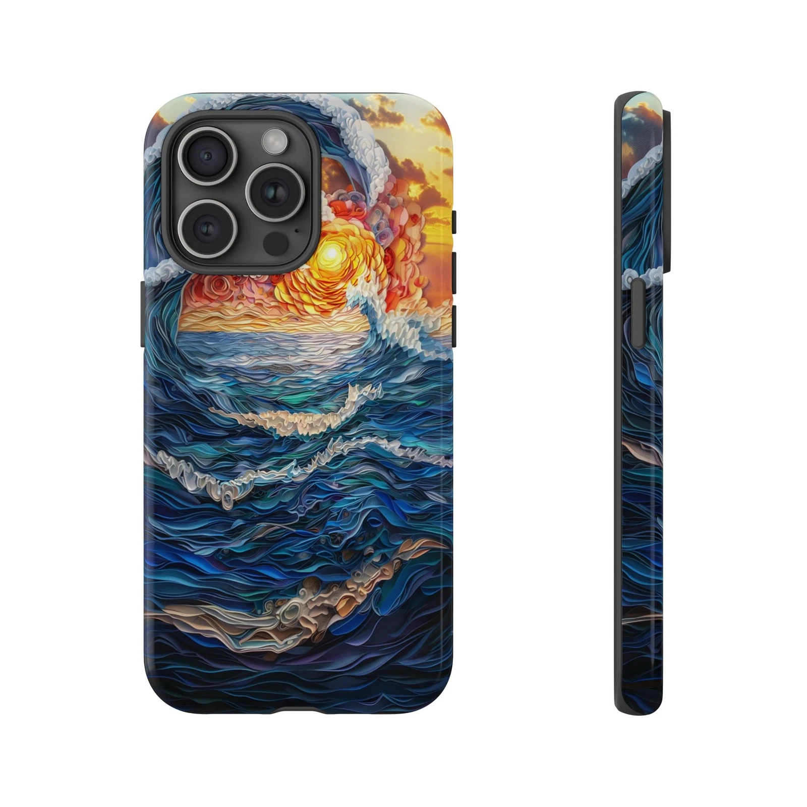 Ocean Waves Pastel Sunset Sky Case for iPhone 17 through 11 Pro Max ...