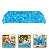 Ocean Waves Plastic Tablecloth Blue Water Print Table Cover Ocean ...