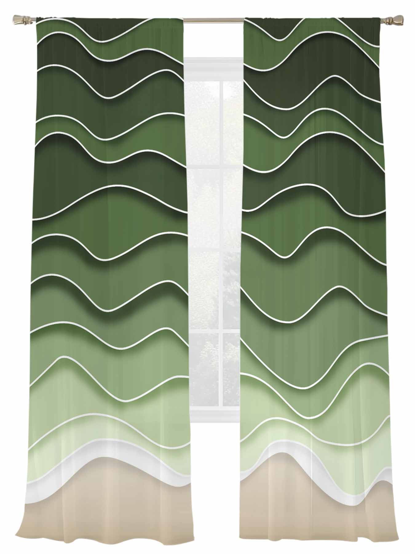 Ocean Waves Sheer Curtains 2 Panels Set Abstract Spray Beach Sheer ...