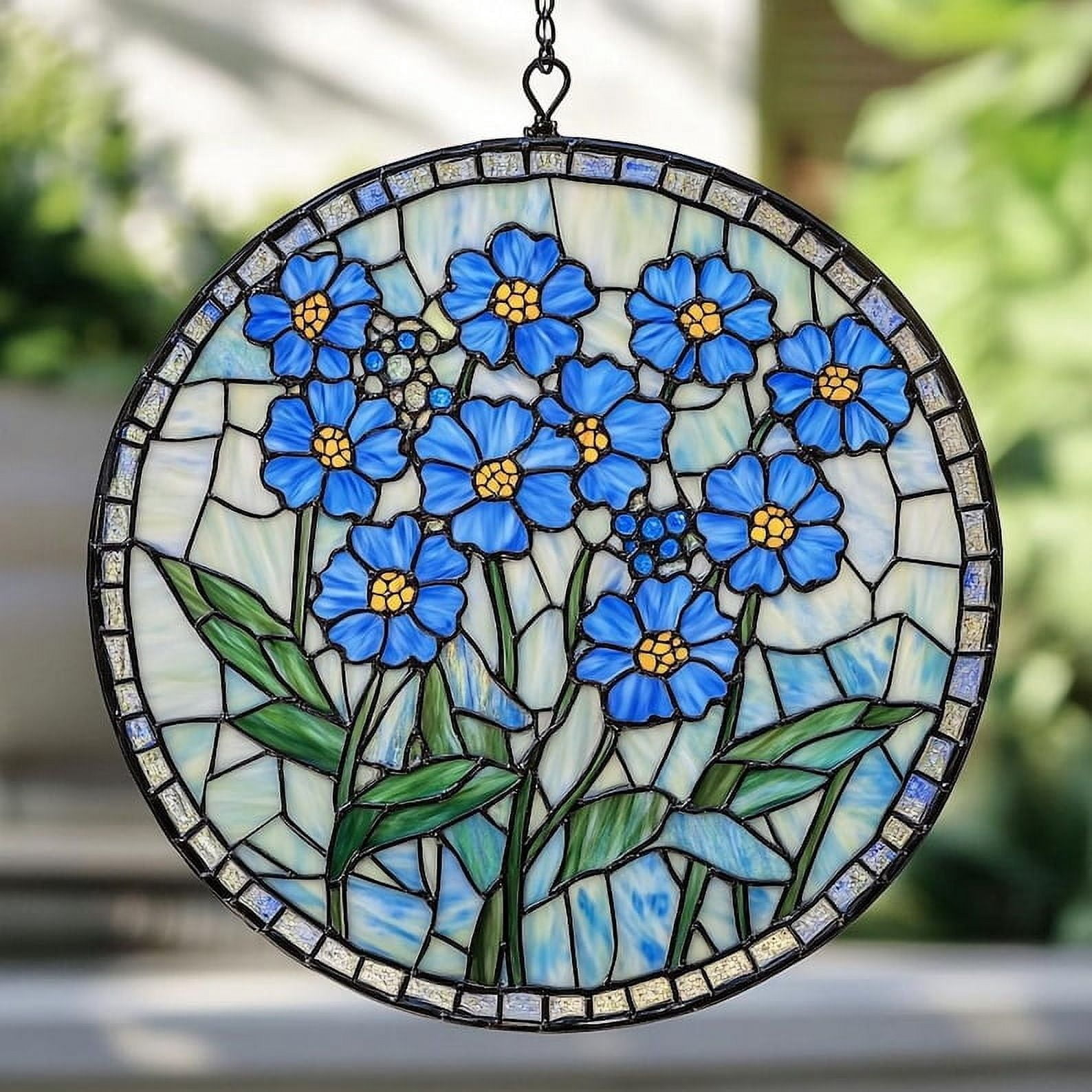 Ocean Waves Stained Glass Suncatcher,Ocean Wave Wall Art Window Hanger ...