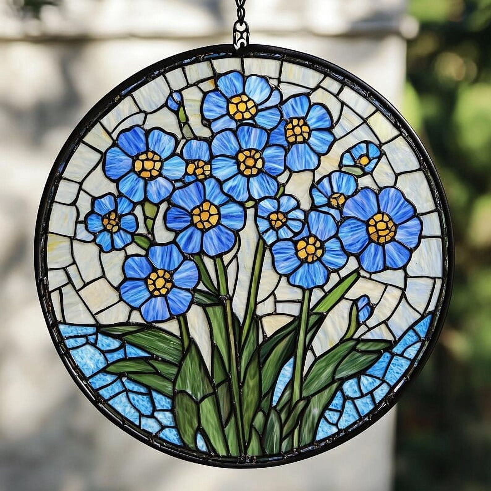 Ocean Waves Stained Glass Suncatcher,Ocean Wave Wall Art Window Hanger ...