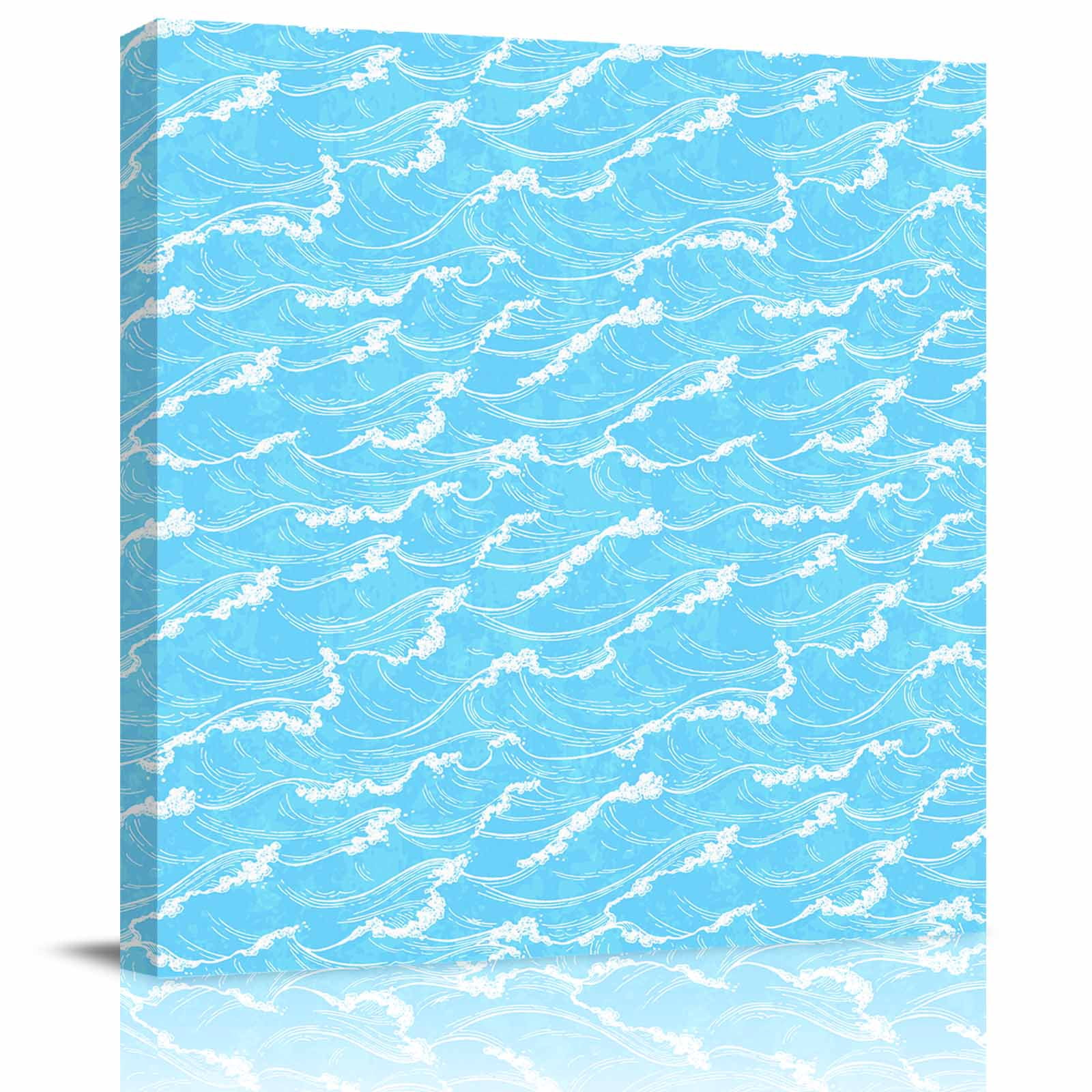Ocean Waves Summer Canvas Print Wall Art Painting, Modern Wall Decor ...