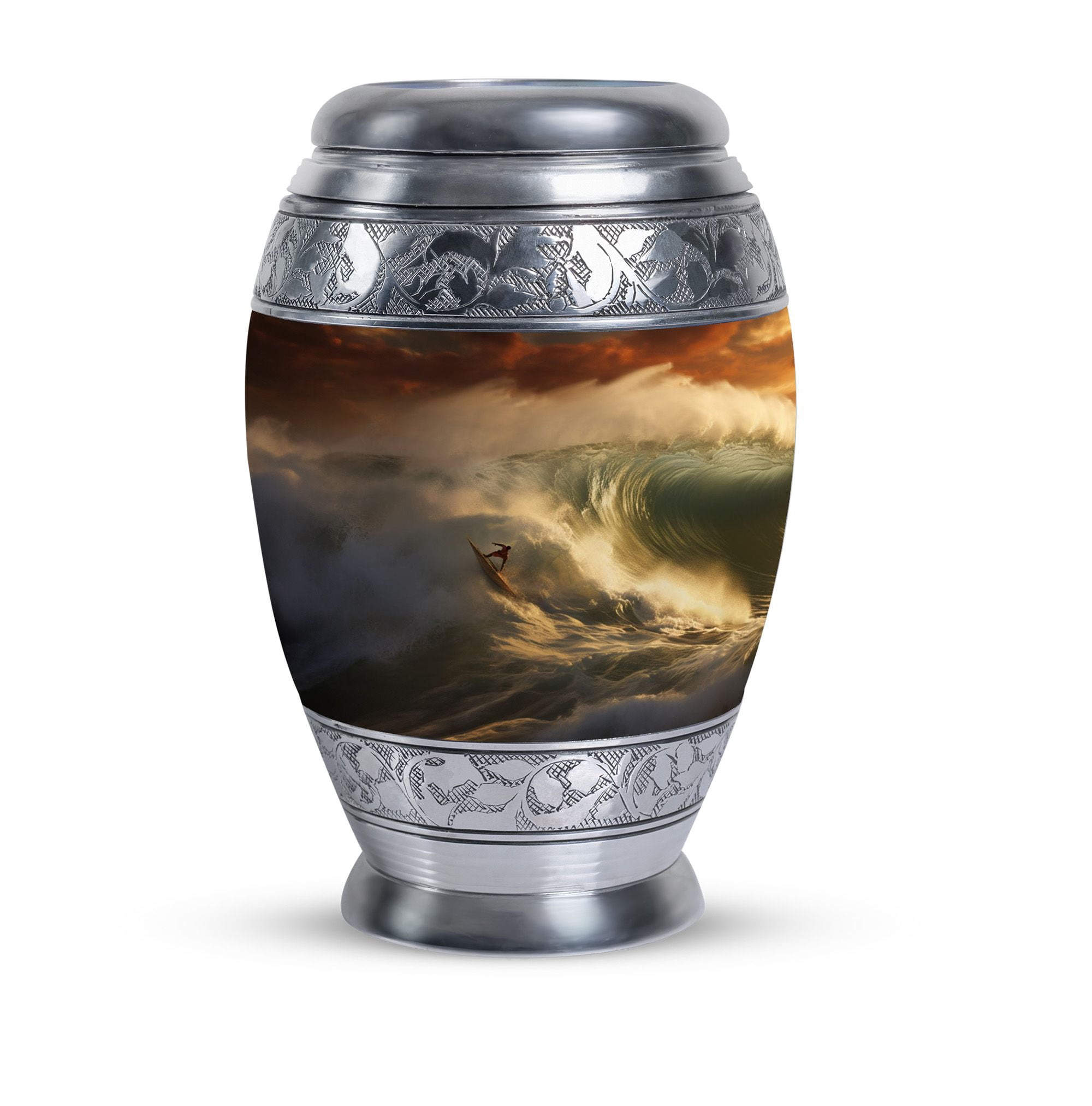 Ocean Waves Surfing Urn For Ashes For Women, Small Decorative Urn - Mom Urns For Human Ashes ...