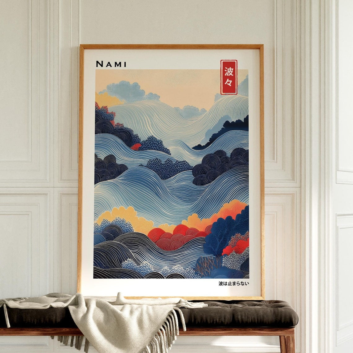 Ocean Waves Wabi Sabi Wall Art, Japandi Wall Art, Japanese Wall Art ...