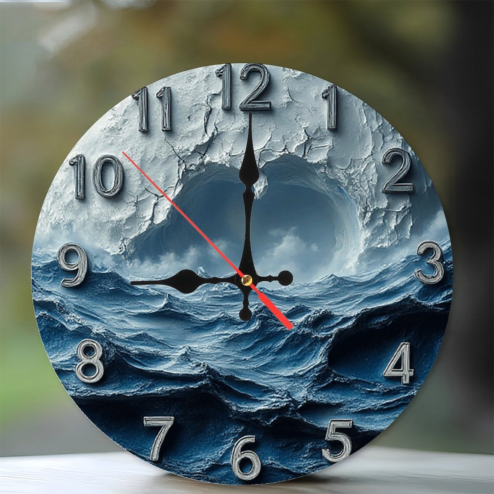 Ocean Waves Wall Clock Decorative Clock Home Decor 10-Inch Silent ...