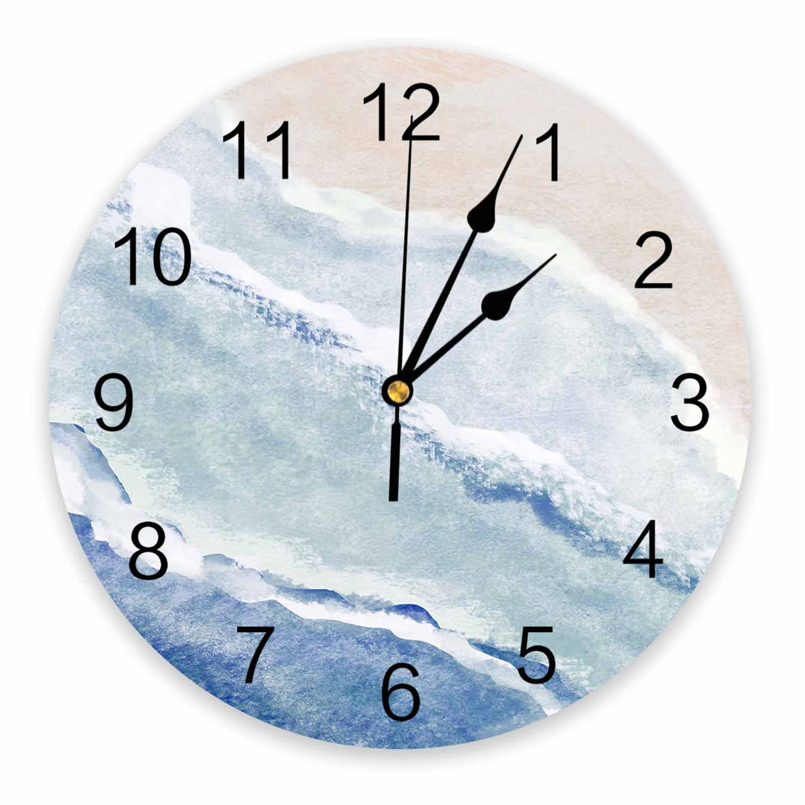 Ocean Waves Wave Splashes Turquoise Gradient Wall Clock Bedroom r Wall ...