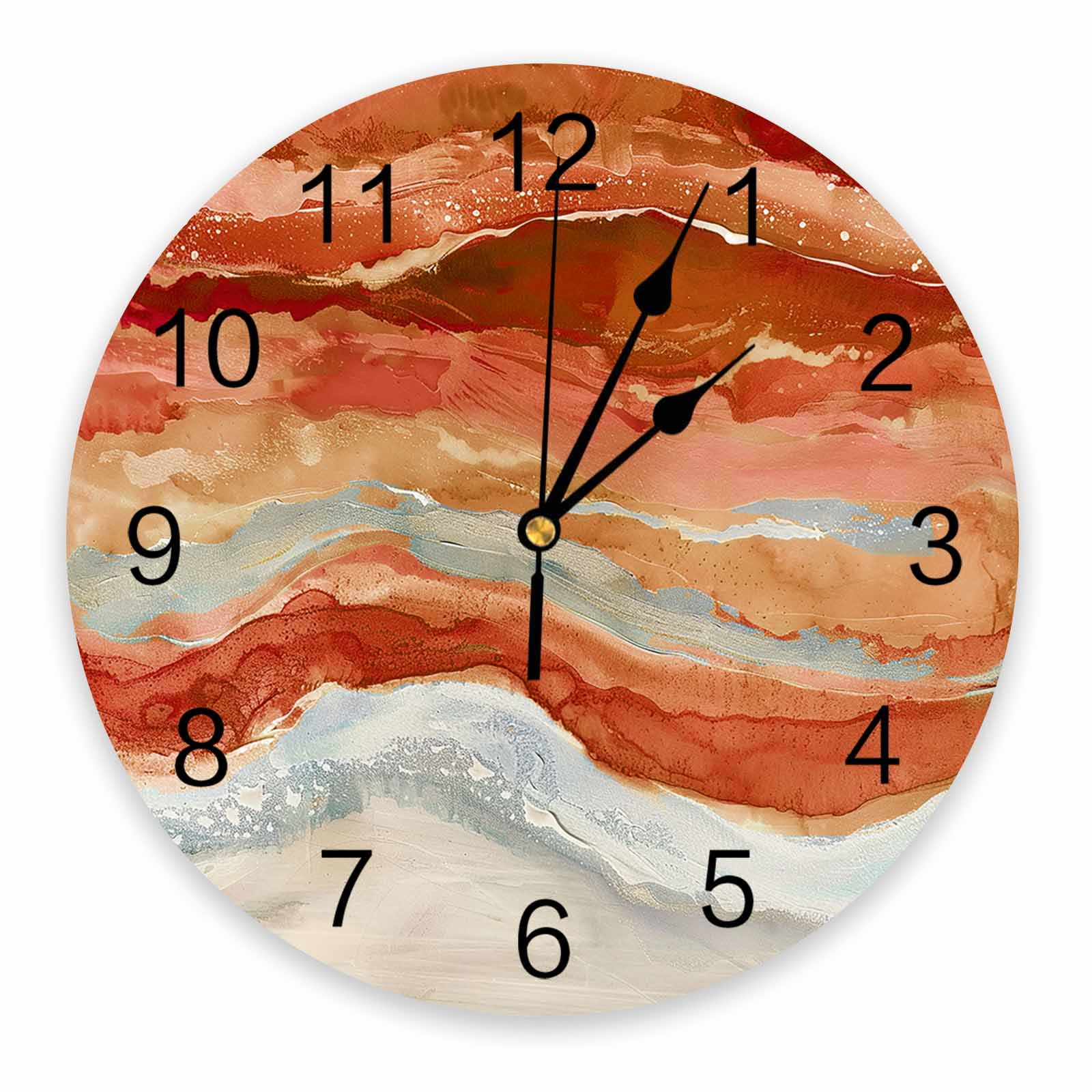 Ocean Waves Wave Splashes Turquoise Gradient Wall Clock Bedroom r Wall Clock Modern Design Home ...