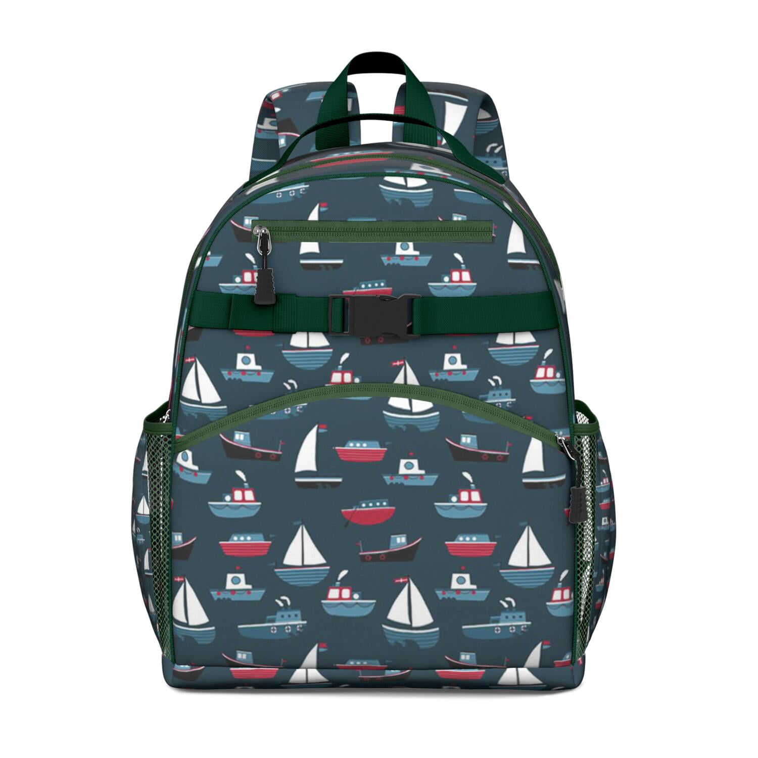 Ocean Waves and Lighthouse Students Backpack with Nautical Anchor, Boat ...
