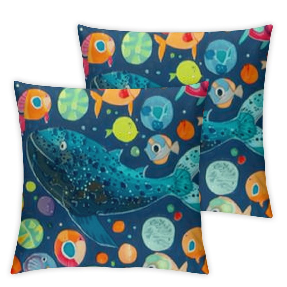 Ocean Whale Fish Octopus Print Long Pillow Cover Body Pillow Case ...