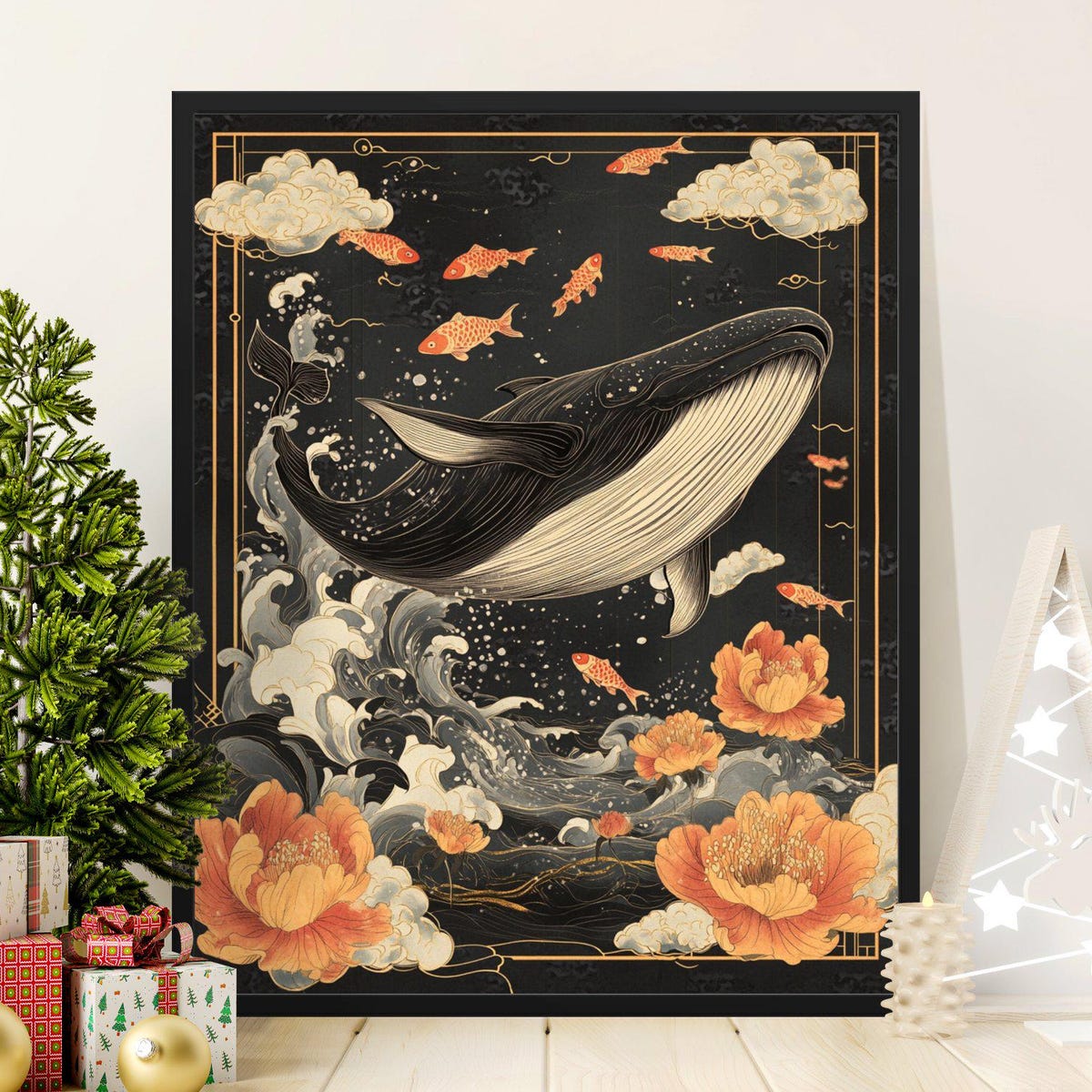 Ocean Whale Poster, Whale Wall Art Print, Underwater Decor, Ocean ...