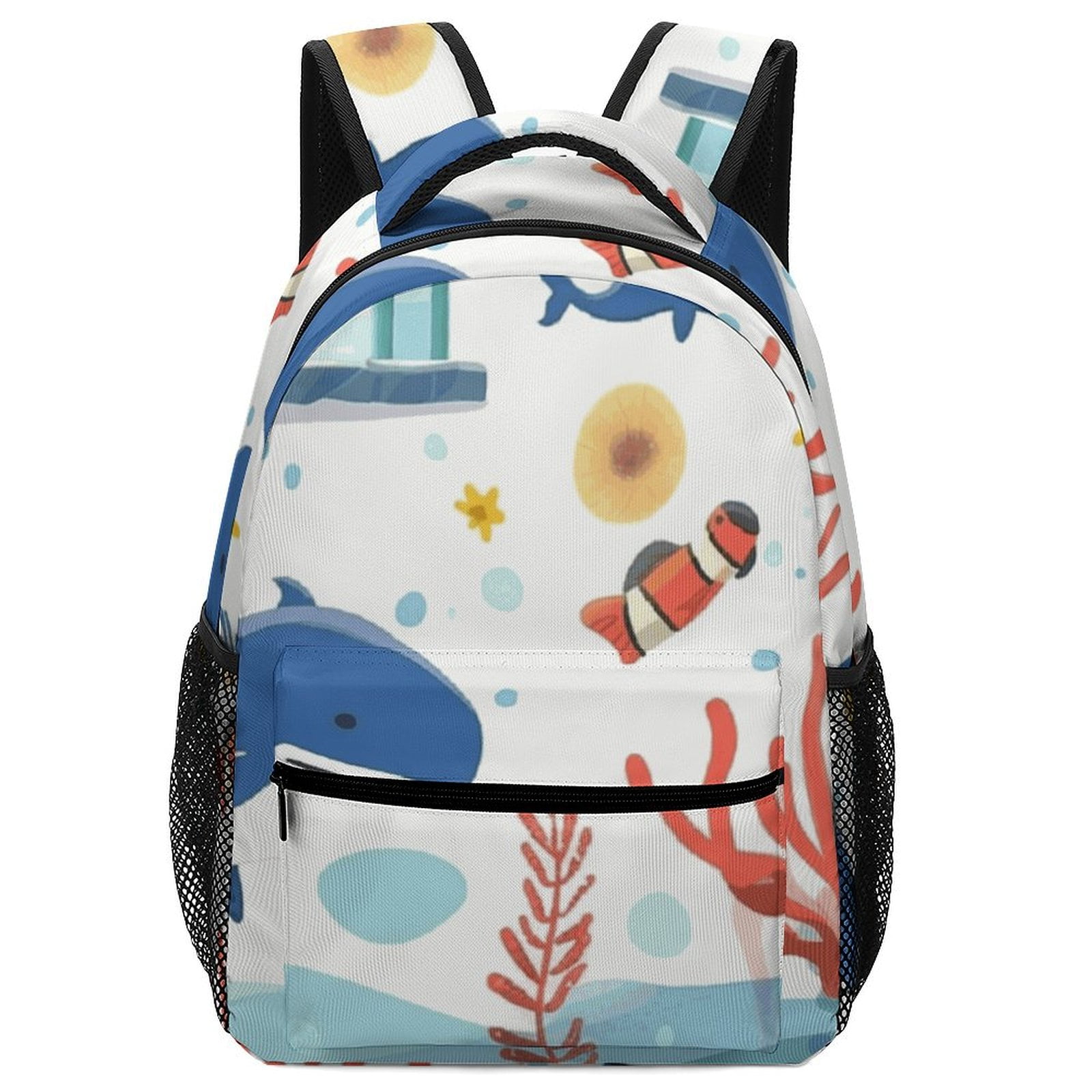 Ocean WhalesSchool Backpack Elementary Middle Bookbag Laptop Teenager ...