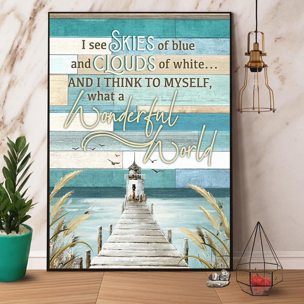 Ocean What A Wonderful World Paper Poster No Frame Matte Wall Art Decor ...
