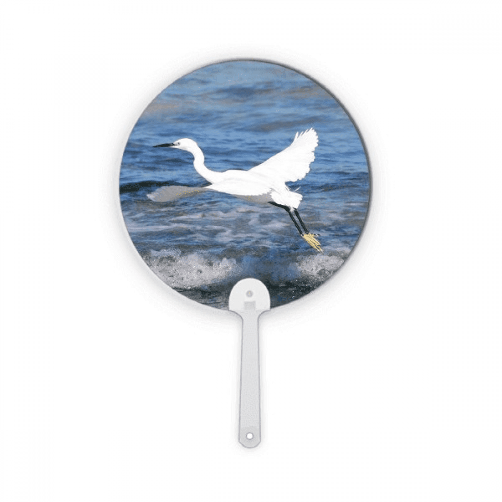 Ocean White Bird Sea Picture Plastic Round Handheld Fan Decorations ...
