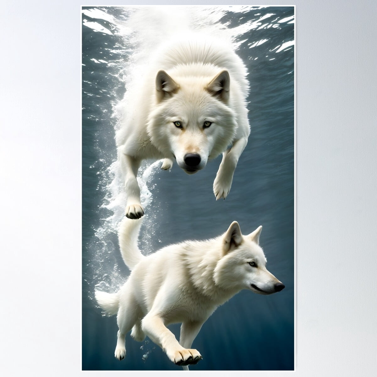 Ocean Wolf 14 Poster Wall Art, Modern Wall Decor For Living Room ...