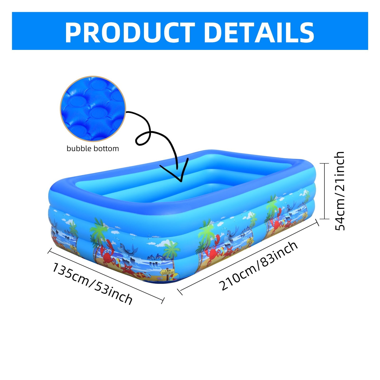 Ocean World Inflatable Swimming Pool Family Inflatable Bathtub Kids ...