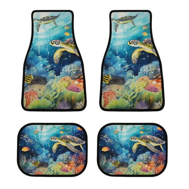 Ocean World Turtle Carpet Car Floor Mats, Fit for Sedan, SUVs, Truck ...
