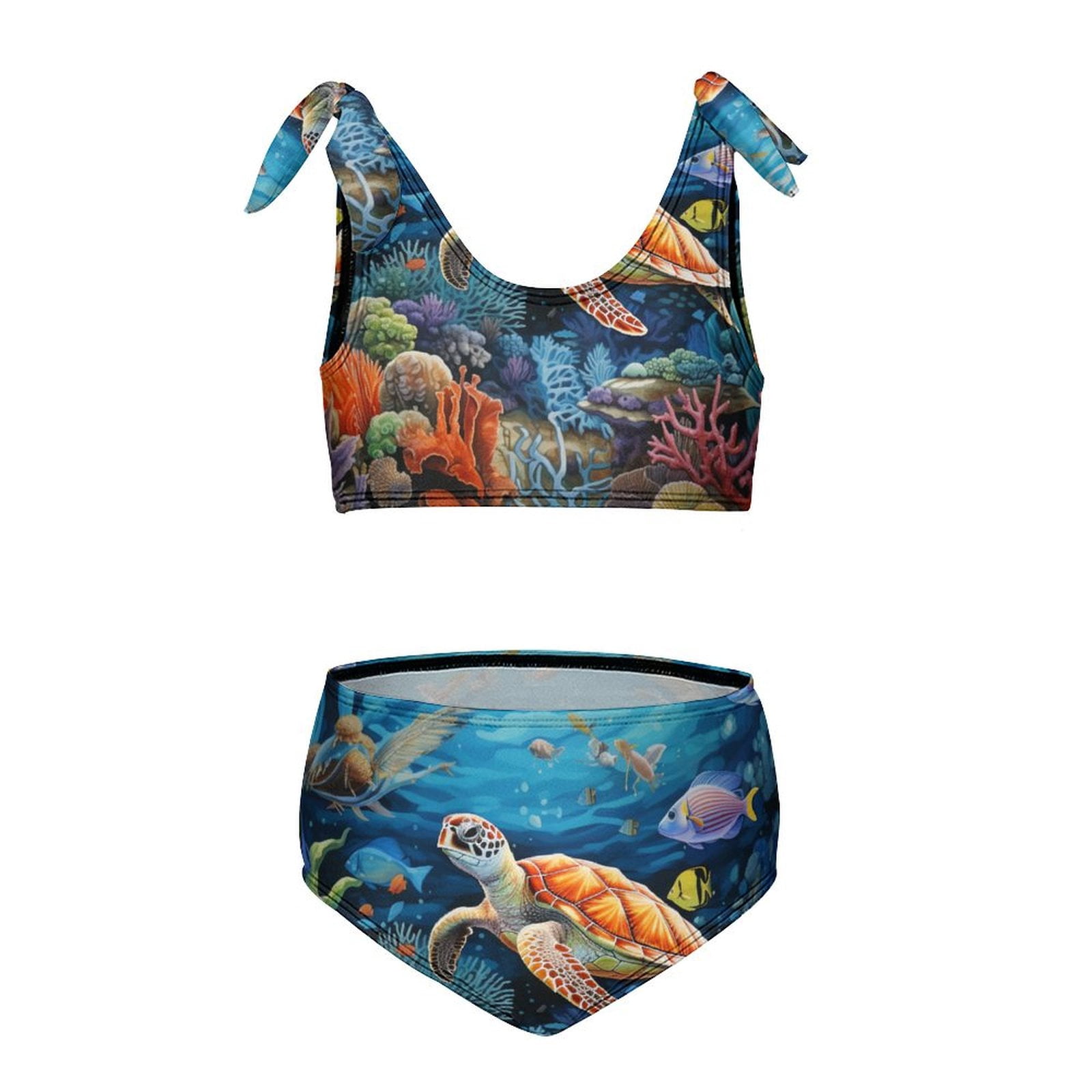Ocean World Turtle Girls' 2-Piece Tankini Swimsuit - Walmart.com