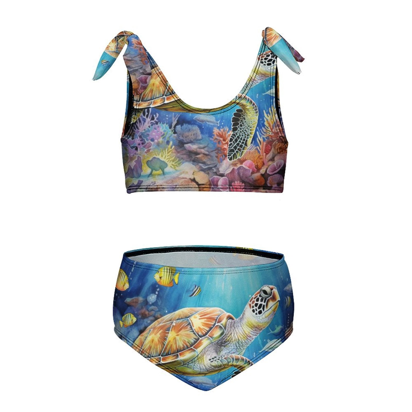 Ocean World Turtle Girls' 2-Piece Tankini Swimsuit - Walmart.com