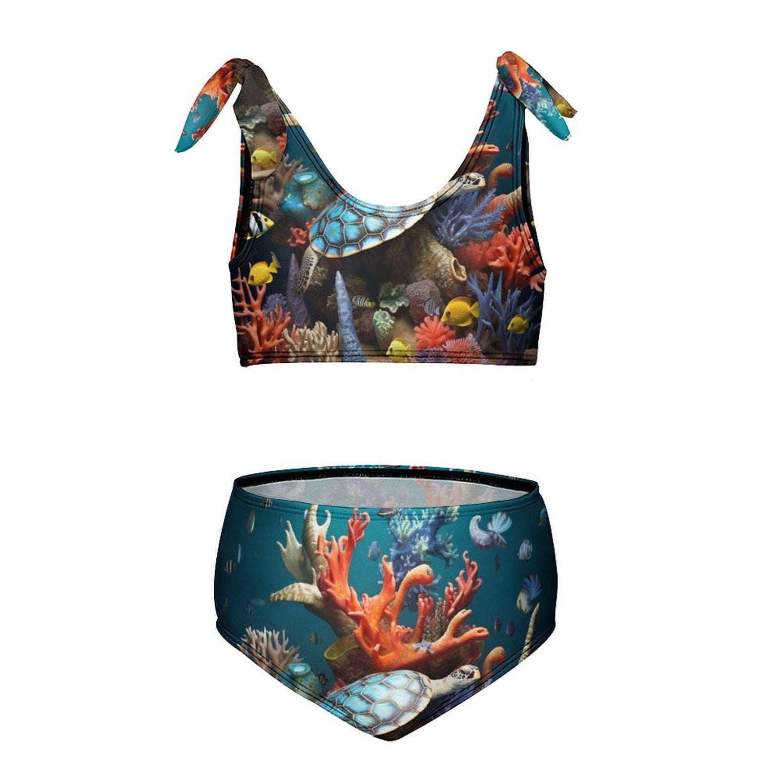 Ocean World Turtle Girls' 2-Piece Tankini Swimsuit - Walmart.com