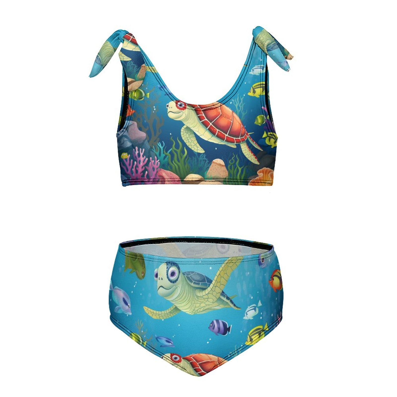 Ocean World Turtle Girls' 2-Piece Tankini Swimsuit - Walmart.com