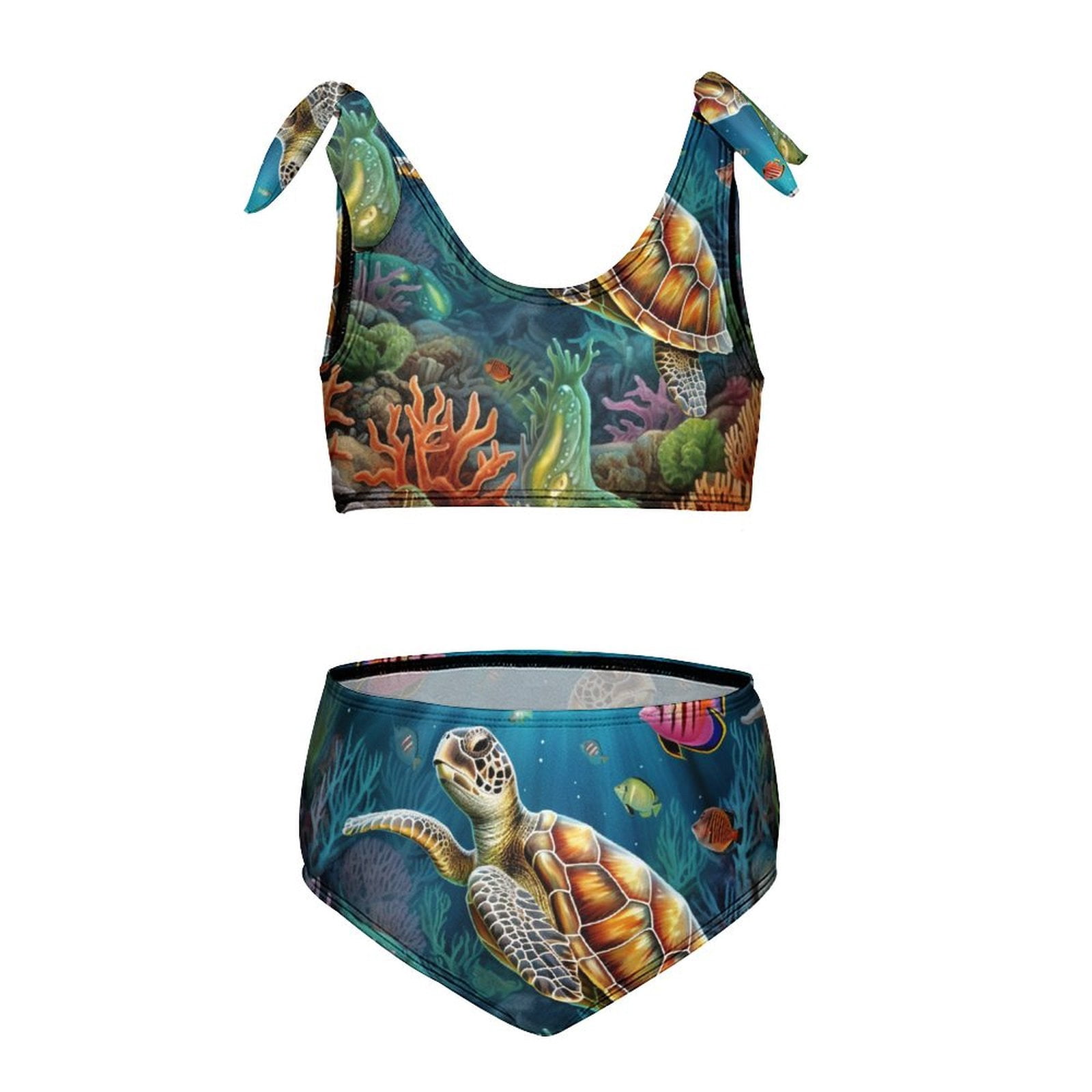 Ocean World Turtle Girls' 2-Piece Tankini Swimsuit - Walmart.com