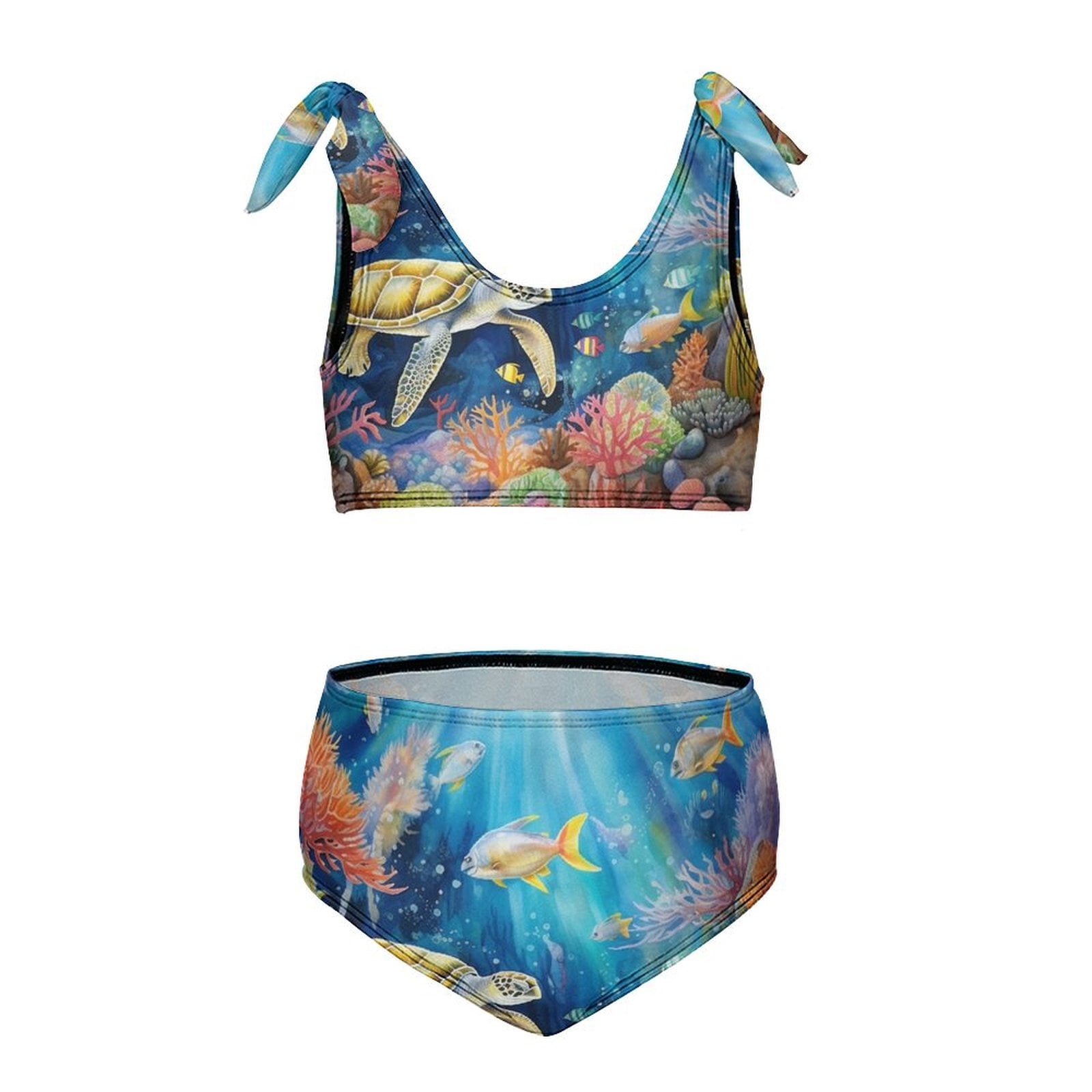 Ocean World Turtle Girls' 2-Piece Tankini Swimsuit - Walmart.com