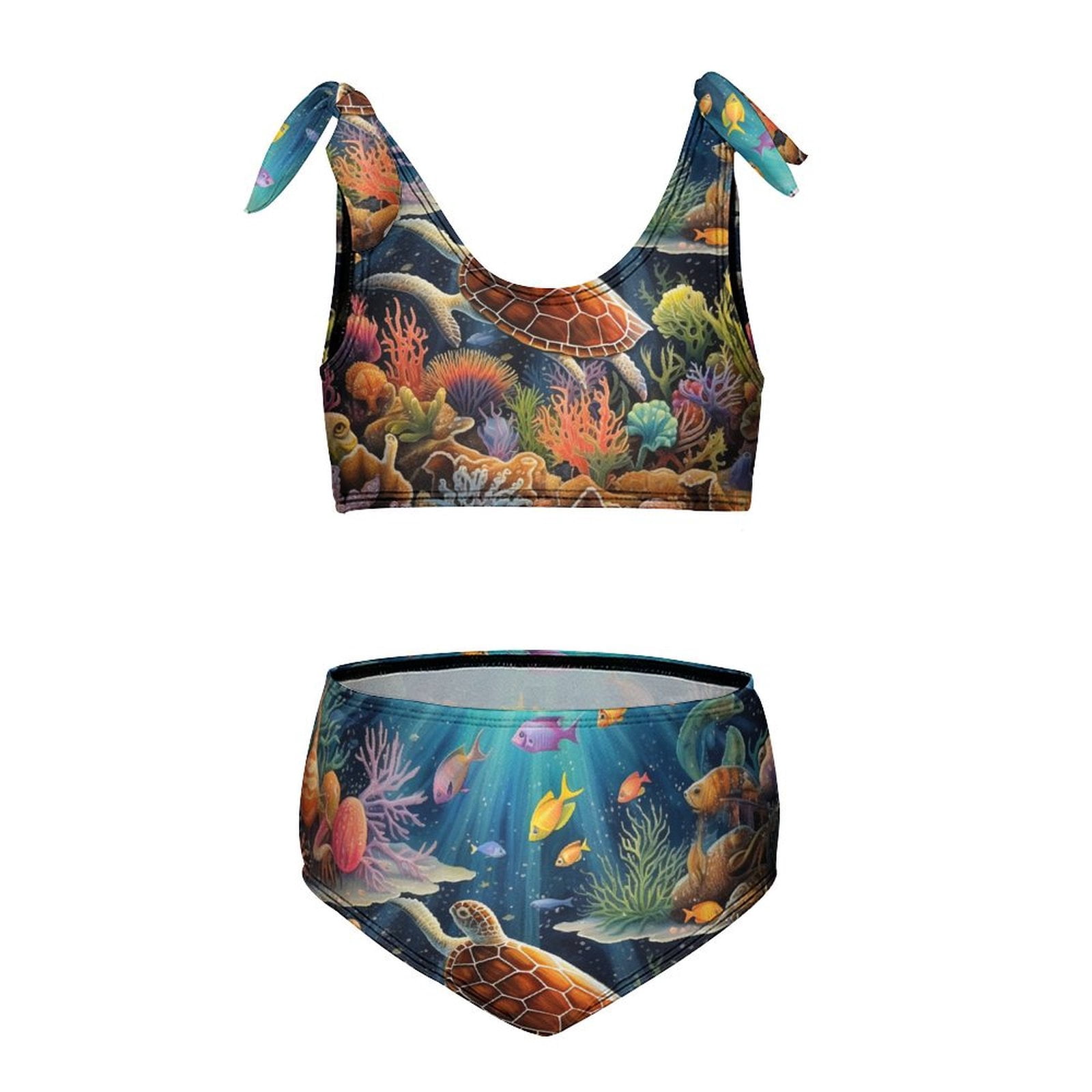 Ocean World Turtle Girls' 2-Piece Tankini Swimsuit - Walmart.com