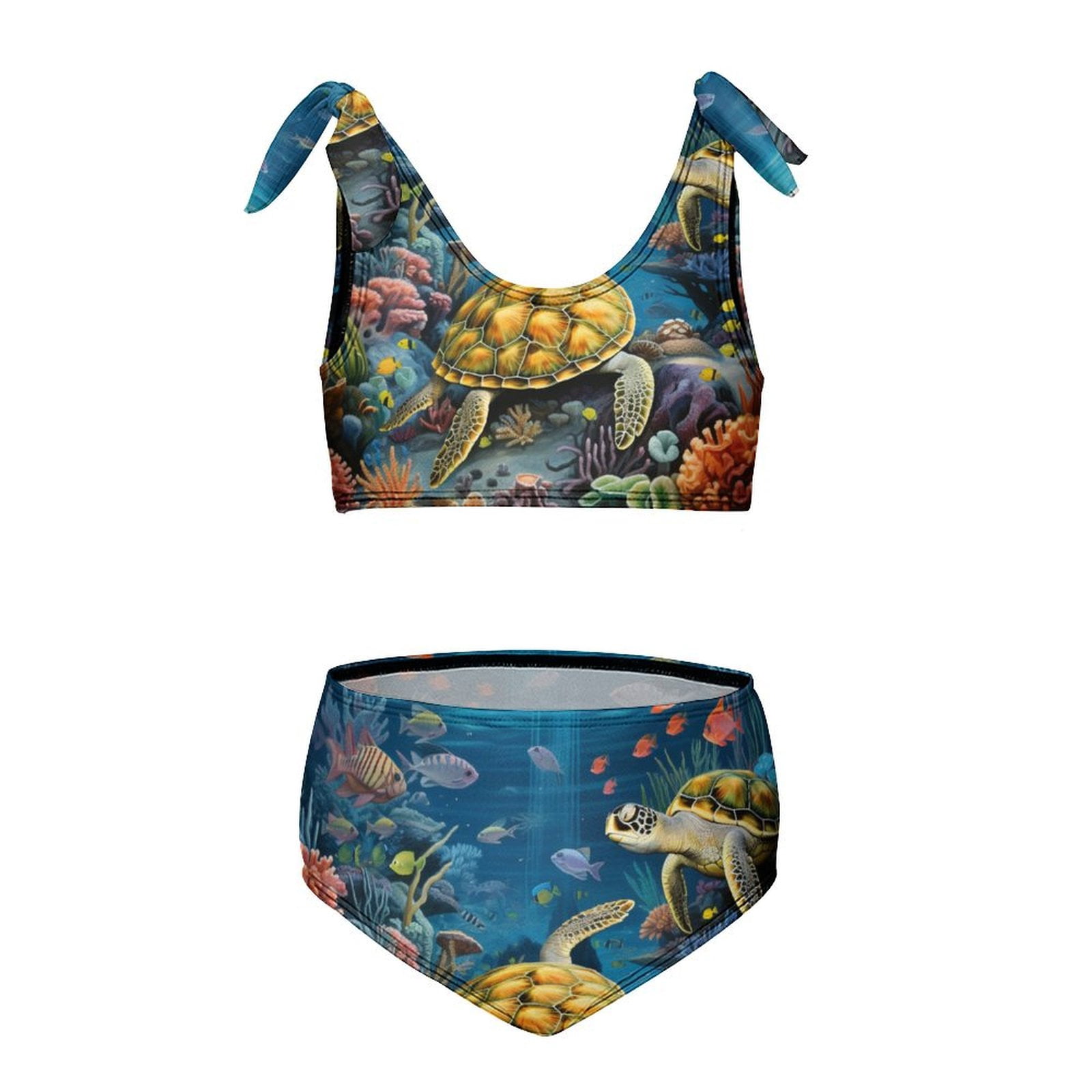 Ocean World Turtle Girls' 2-Piece Tankini Swimsuit - Walmart.com
