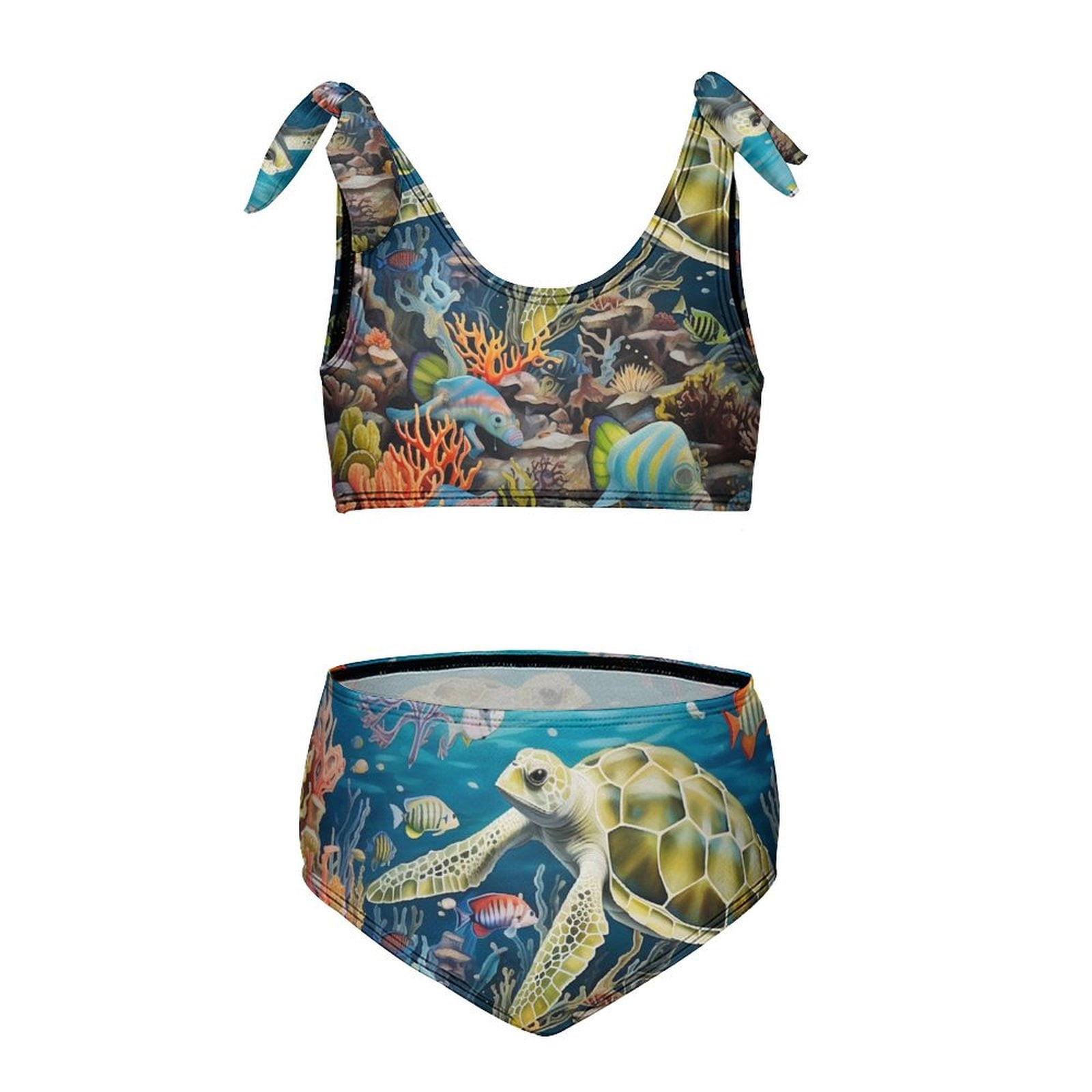 Ocean World Turtle Girls' 2-Piece Tankini Swimsuit - Walmart.com