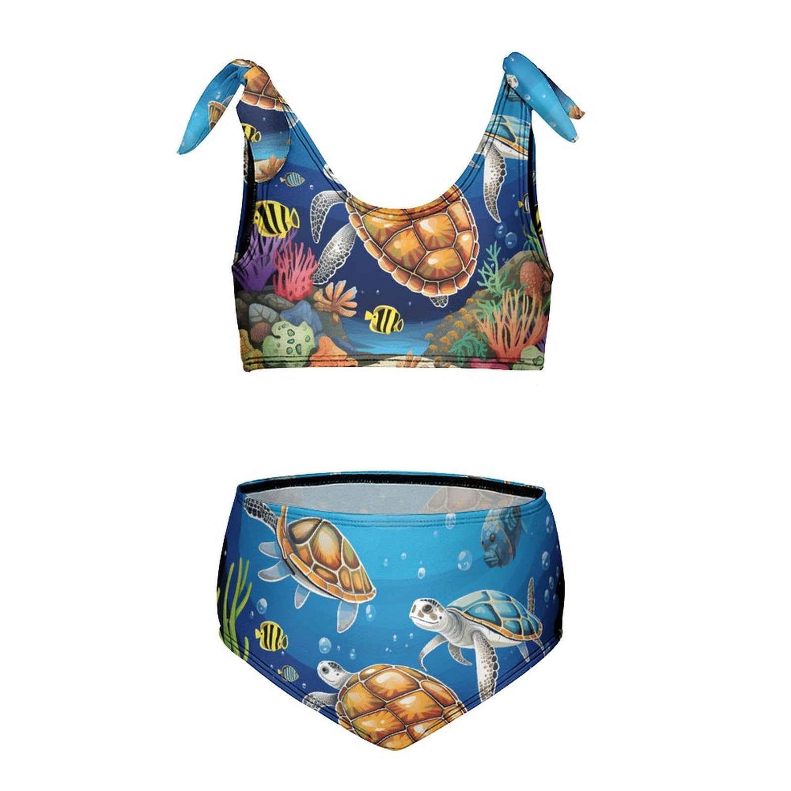 Ocean World Turtle Girls' beach sports two-piece swimsuit set - Walmart.com