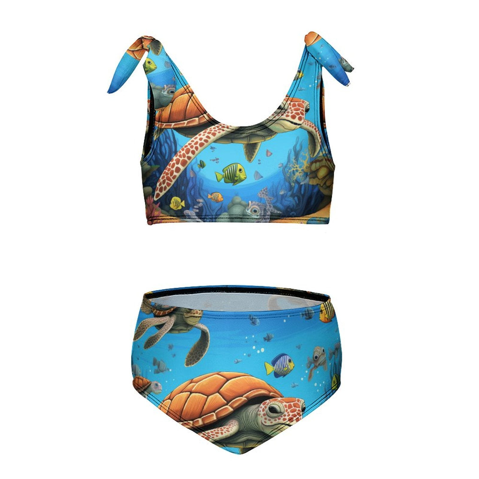 Ocean World Turtle Girls' beach sports two-piece swimsuit set - Walmart.com