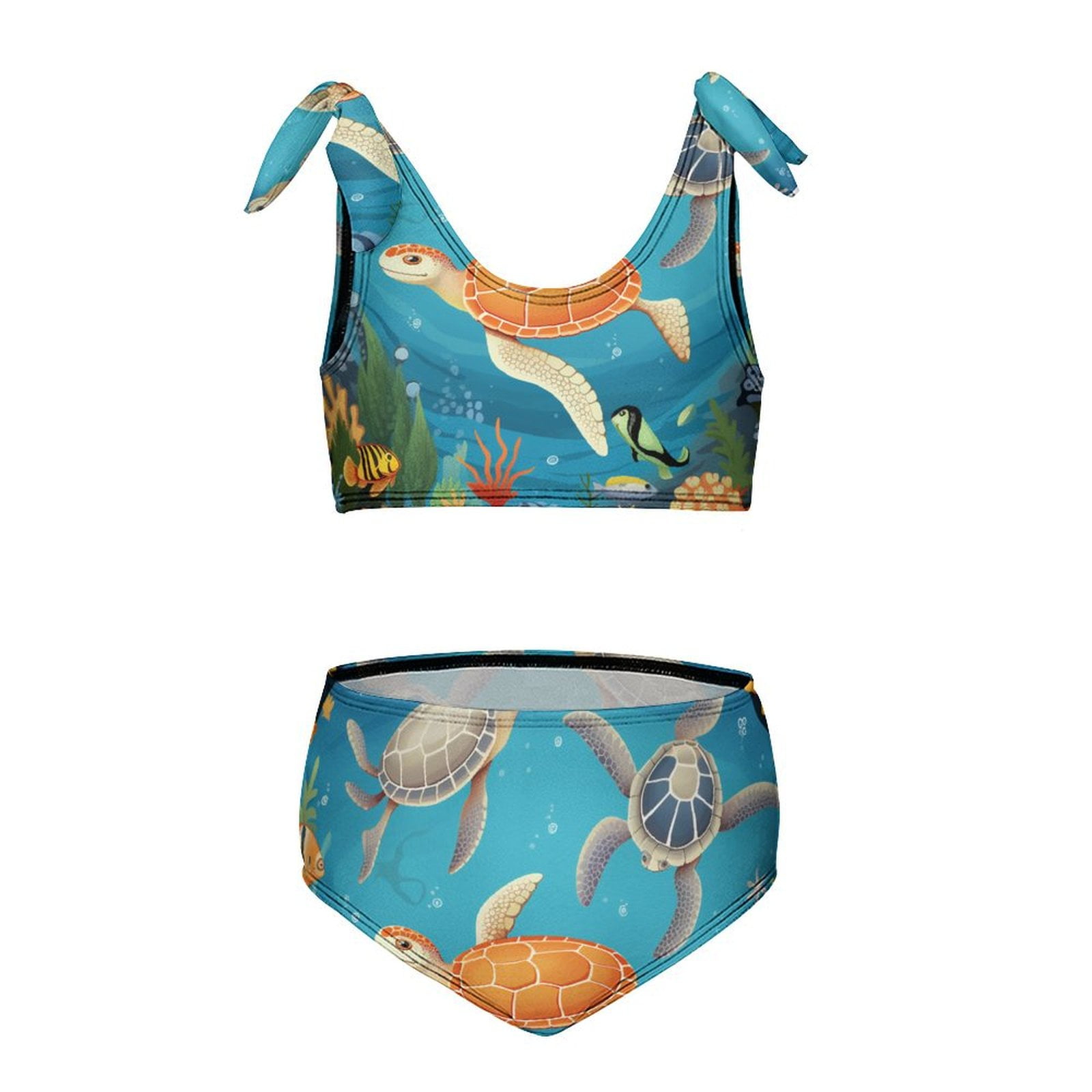 Ocean World Turtle Girls' beach sports two-piece swimsuit set - Walmart.com