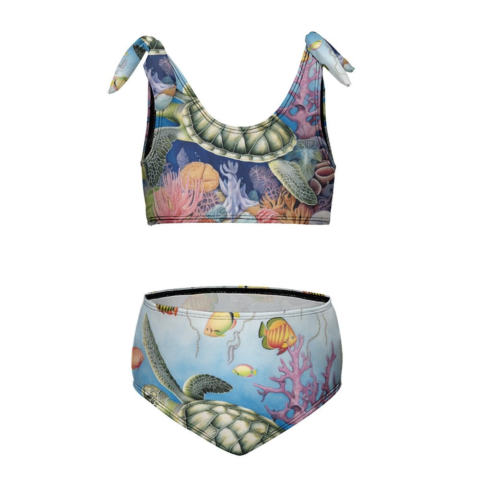 Ocean World Turtle Girls' beach sports two-piece swimsuit set - Walmart.com