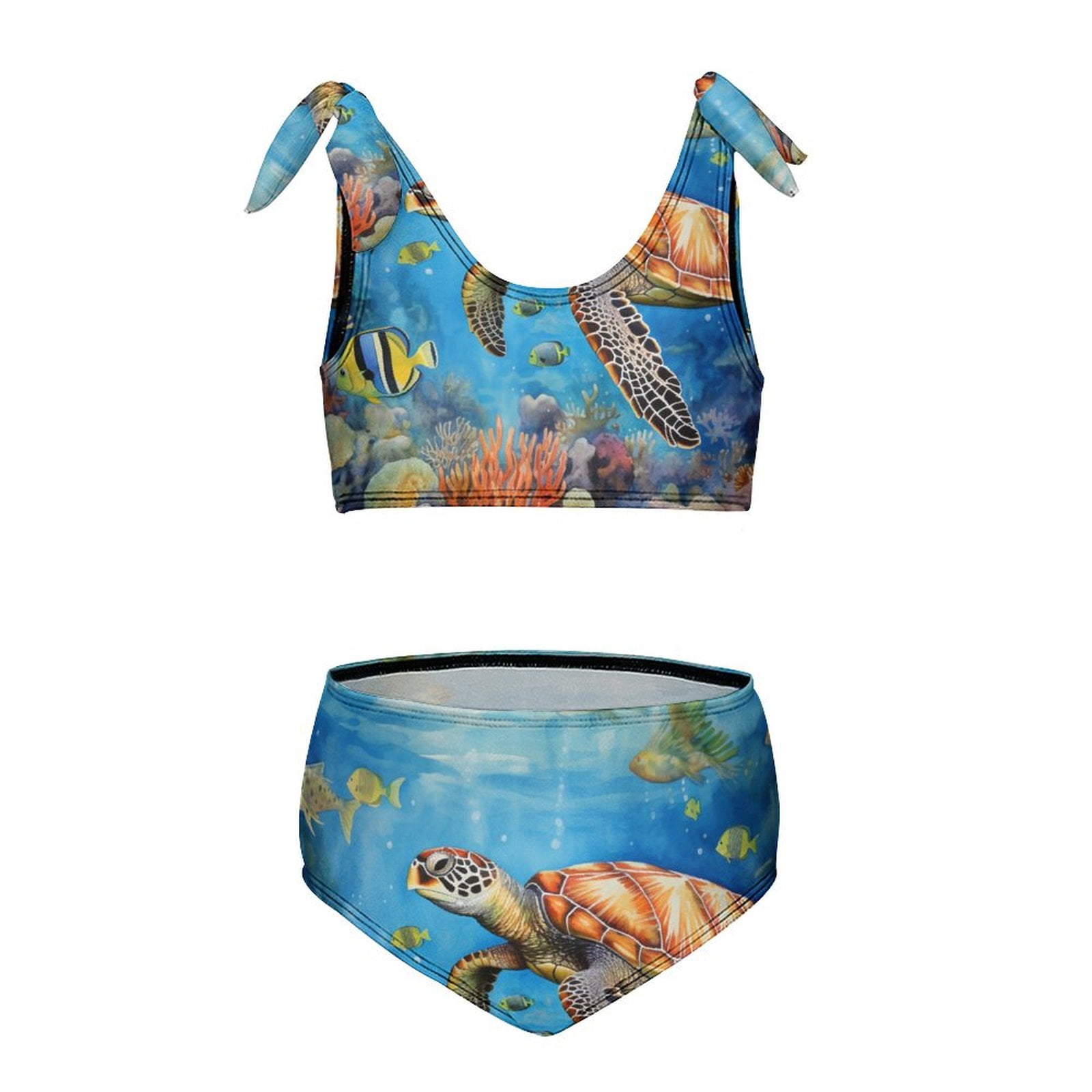Ocean World Turtle Girls' beach sports two-piece swimsuit set - Walmart.com