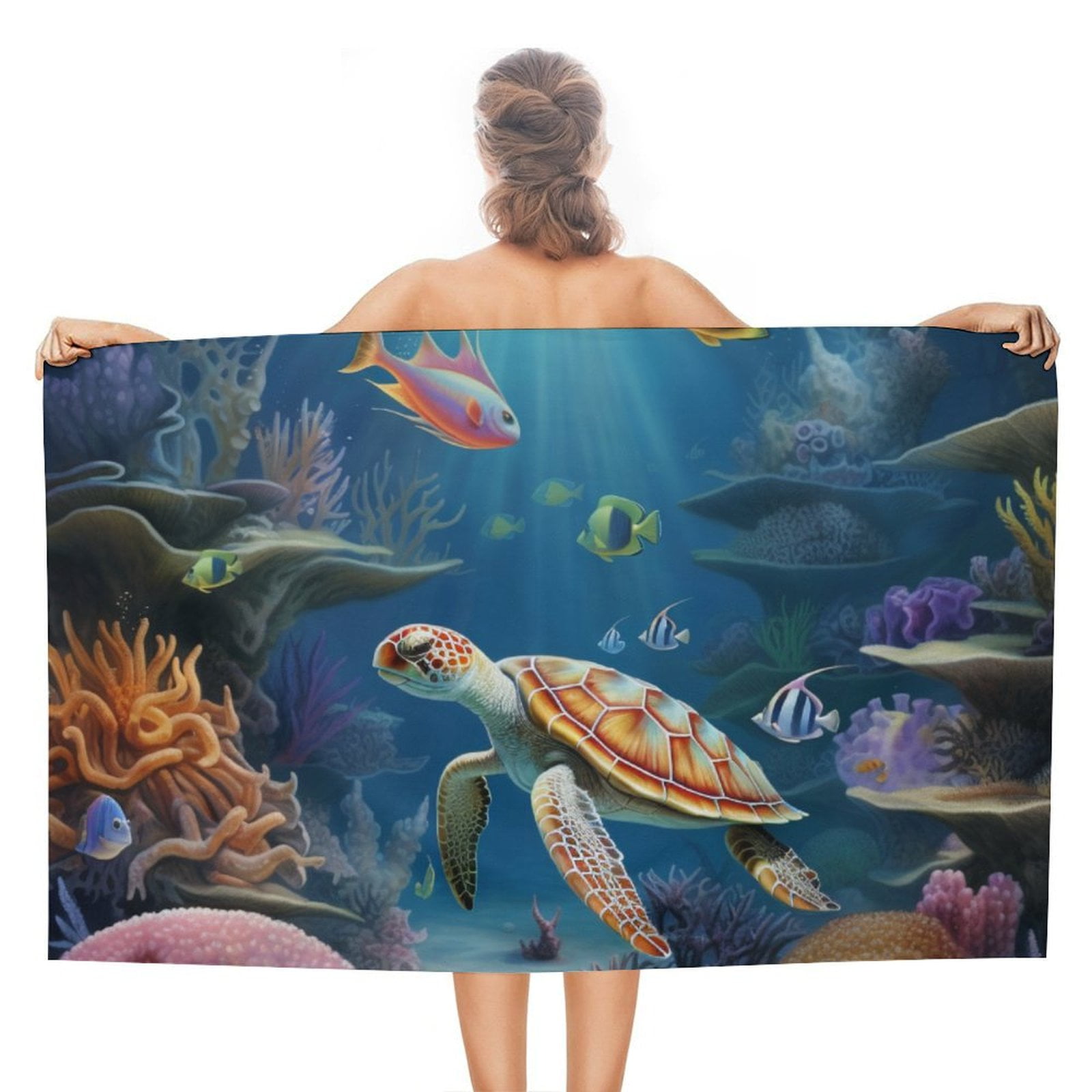 Ocean World Turtle Oversized Beach Towel XL Pool Camping Swim Towels 32 ...