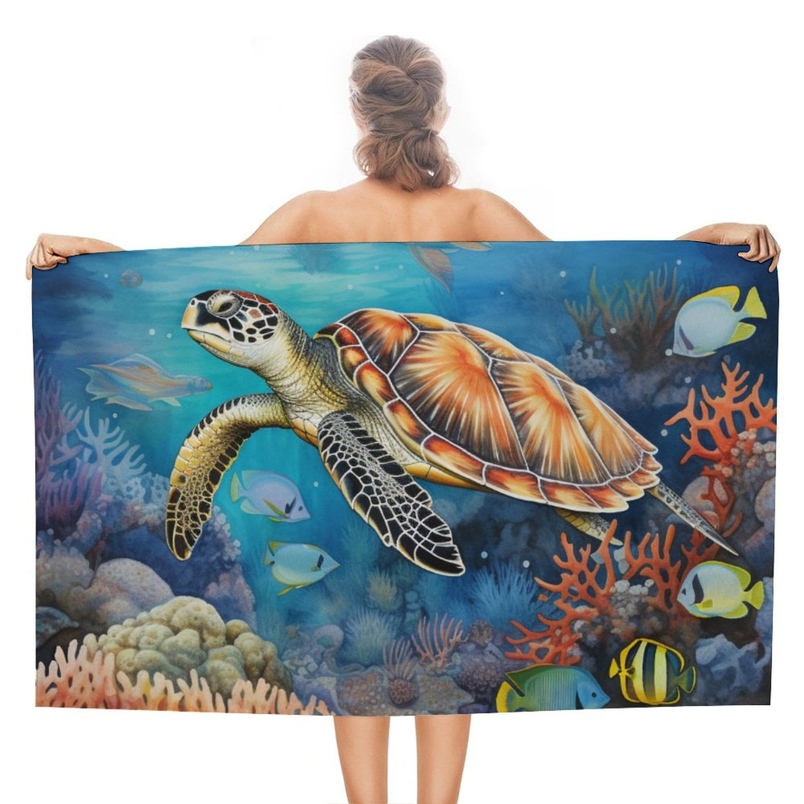 Ocean World Turtle Oversized -Washed Lightweight Quick Dry Beach Towels ...