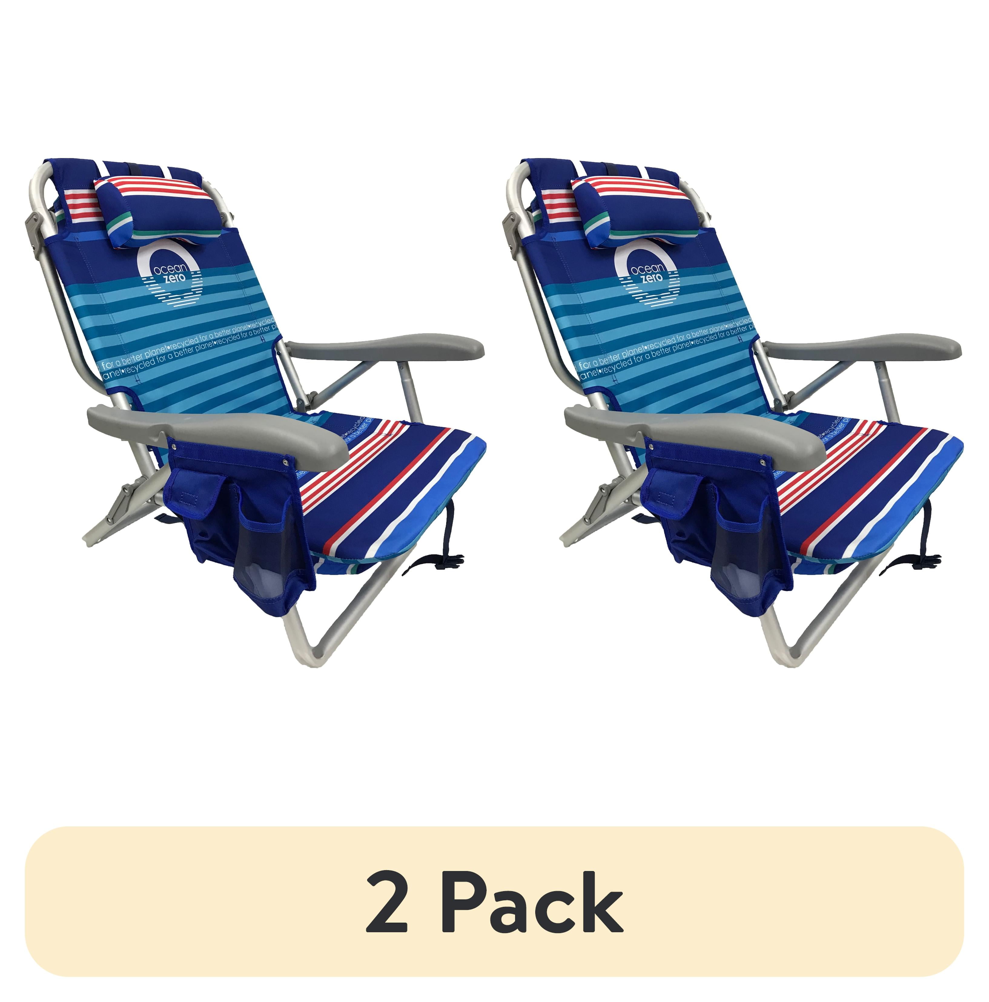(2 pack) Ocean Zero Deluxe Backpack Chair Striped - Walmart.com